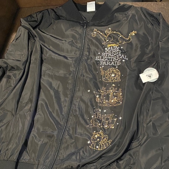 Disney | Jackets & Coats | Disney Black Bomber Jacket With Electrical ...